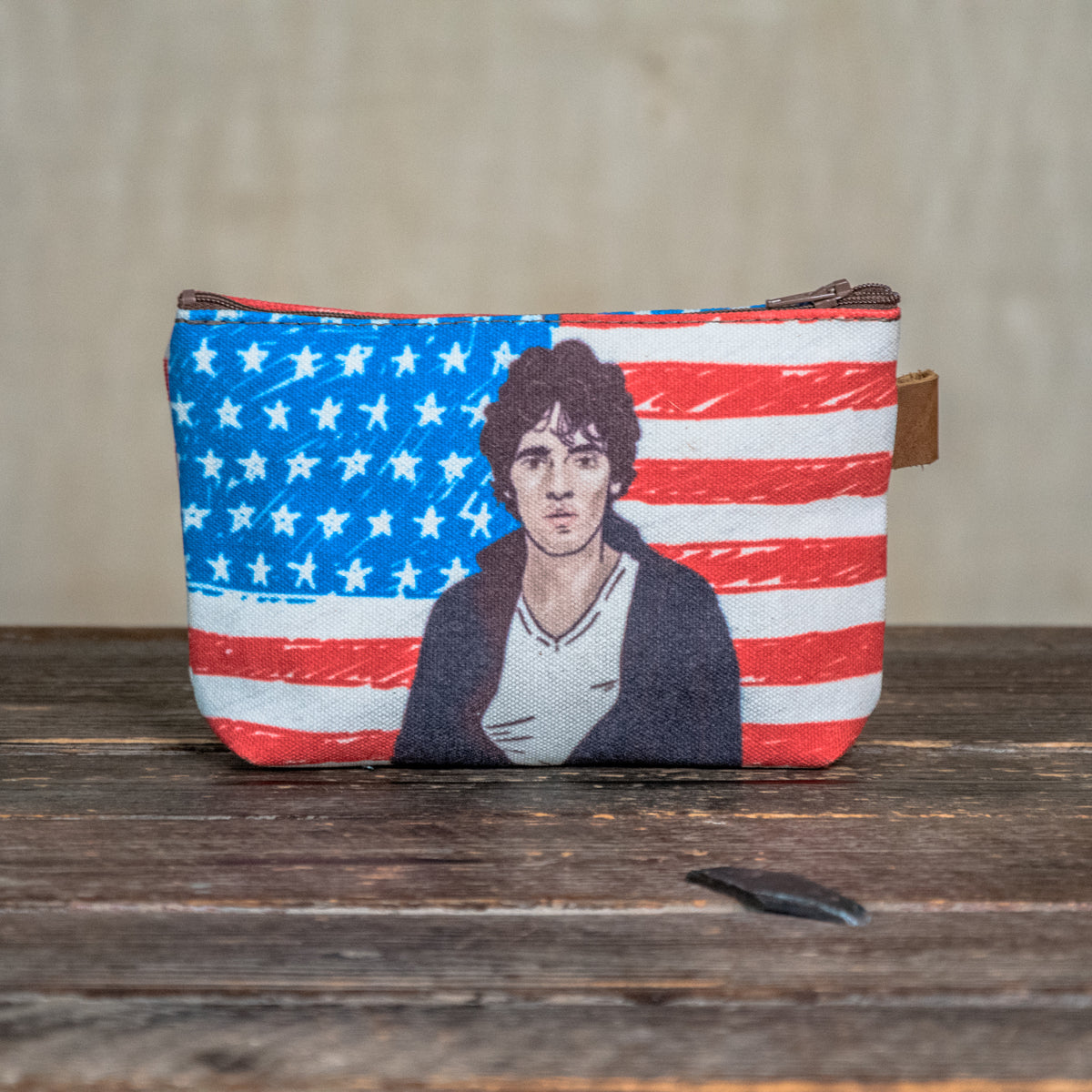 Bruce | Hand printed MEDIUM Canvas Pouch – In Blue Handmade