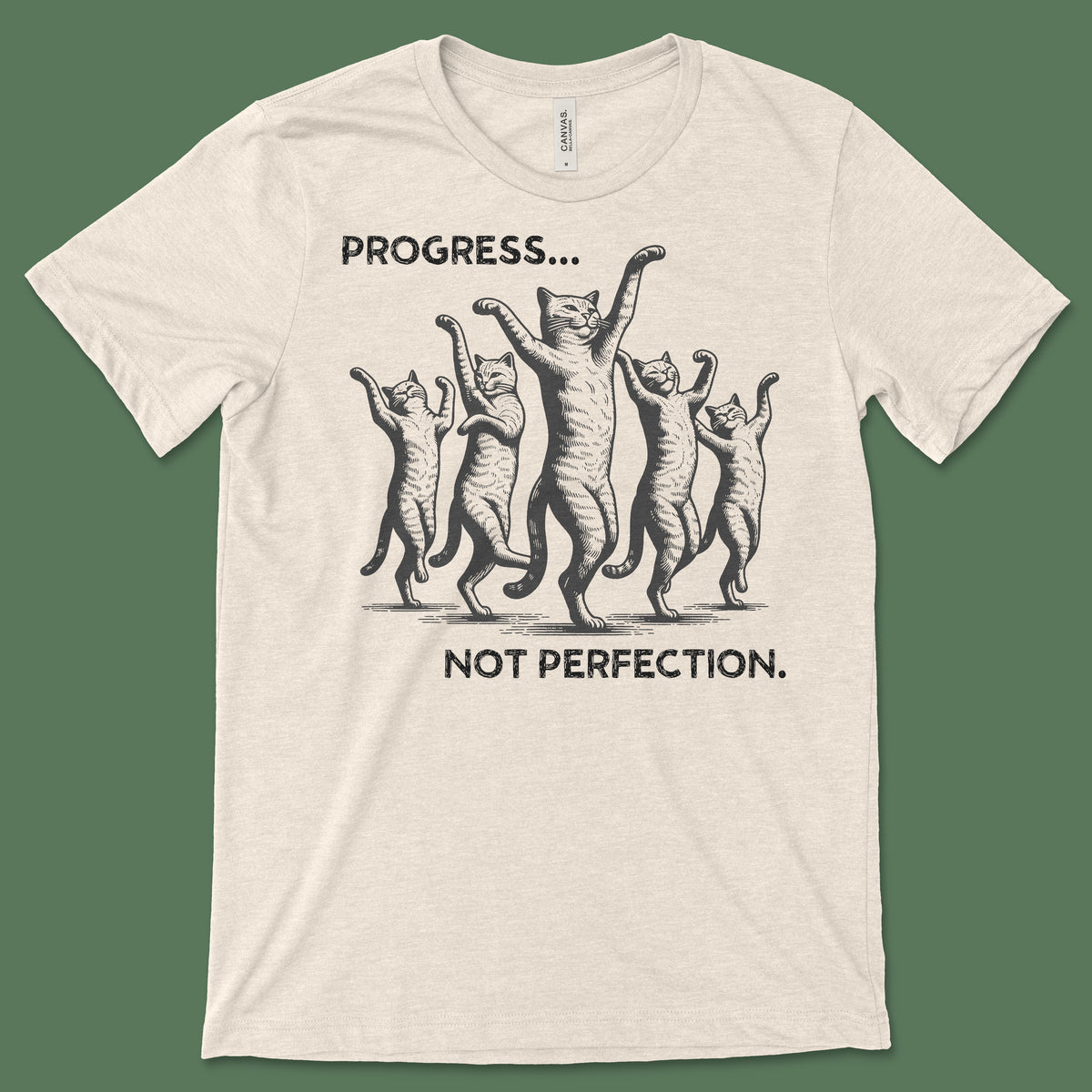 Made in USA | T-shirt Unisex | Progress not perfection Cats | Multiple ...